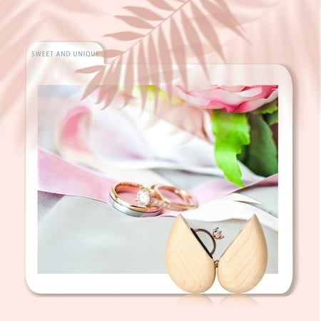 Heart Shaped Engagement Banquet Ring Box Polished Wooden Wedding ...