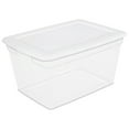 Sterilite 58 Qt Clear Base White Lid Plastic Storage Containers, Set of ...