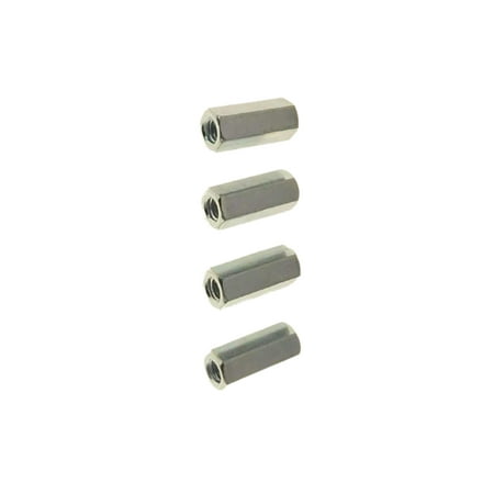 (4) Threaded Rod Connector Hex Rod Coupling Nut With Zinc Plate 10-32 X ...