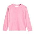 lnmuld Girls Long Sleeve Solid Color Casual Round Neck Top Soft ...