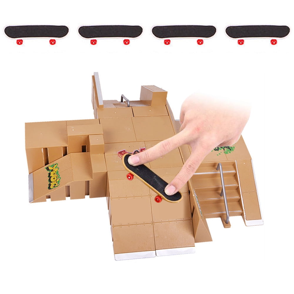 Mini Alloy Finger Skating Board Skate Park Kit Venue Combination Toys ...