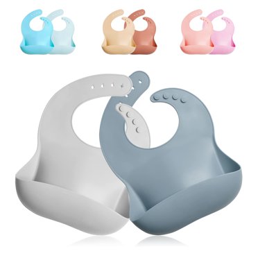 3-Pack Silicone Bibs for Babies and Toddlers - Adjustable, Waterproof ...