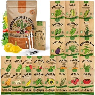 Heirloom Vegetable Garden Seeds Set - Pack of 40 Assorted Non-GMO ...