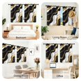 Black and Gold Marble Pattern Blackout Curtains,Triple Weaved Fabric ...