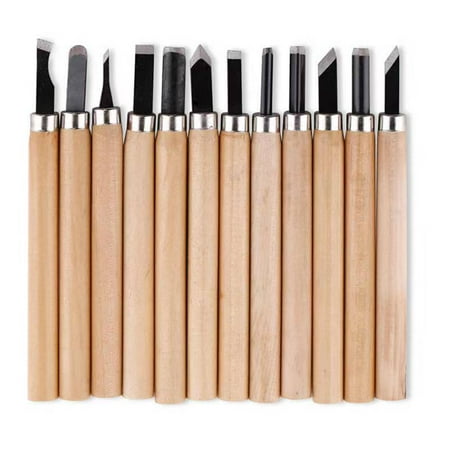 Wood Carving Tool Set, 12 Piece Full Size Gouges and Chisels Hand ...