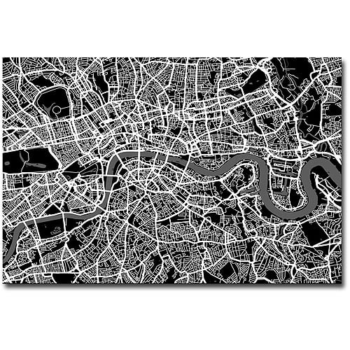 Trademark Art "London Street Map I" Canvas Wall Art by Michael Tompsett ...
