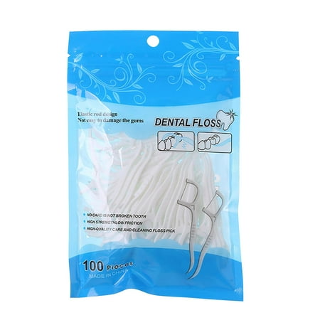 Oral Care Floss 100 Large Boxed Floss Sticks Clean Disposable Floss ...