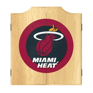 Atlanta Hawks Logo Dart Board Cabinet Set with 6 Steel Tip Darts ...