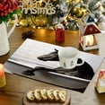 7 Piece Linen Table Runner and Placemats Set, Horse in Bathtub Funny ...