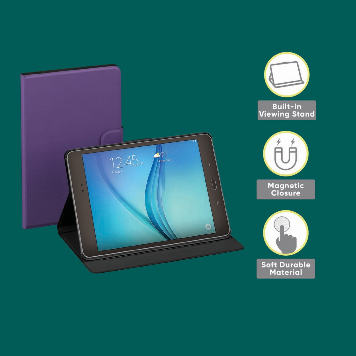 onn. Tablet Folio Case with Built-In Stand for Samsung 8'' Tab A 2019 ...