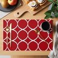 Abstract Geometric Cotton Linen Placemats Set of 6, White Twisted Lines ...
