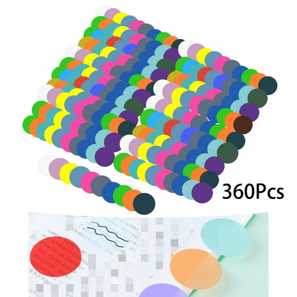 360 Pieces Sticky Notes Index Sticker, Round Bookmark Point Marker ...