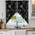 Black Bamboos Swag Curtain Valance for Window 2 Panels Minimalist White ...