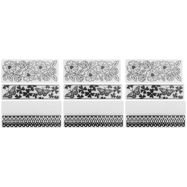 Carpeta de plástico con relieve de flores, 9 Uds., flor con relieve de ...