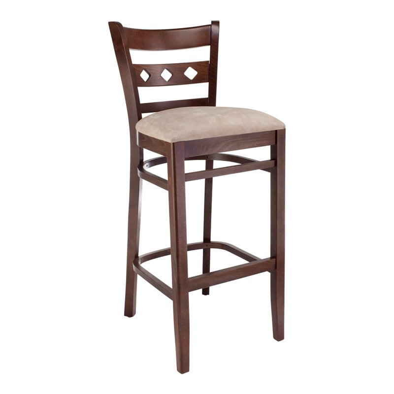 Beechwood Mountain Diamond Back 30" Bar Stool in Walnut and Cream ...
