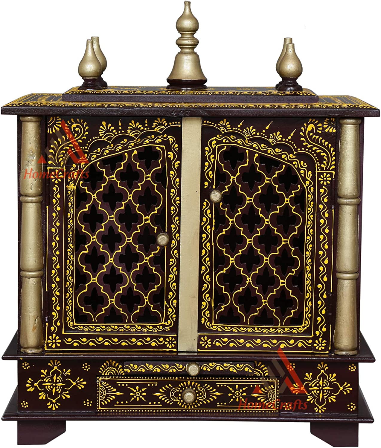 Homecrafts Handpainted Wooden Home Temple/ Home mandir/ god stand for ...