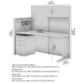 Pemberly Row Set of 3 Engineered Wood 65W Cubicle Desk with Storage ...