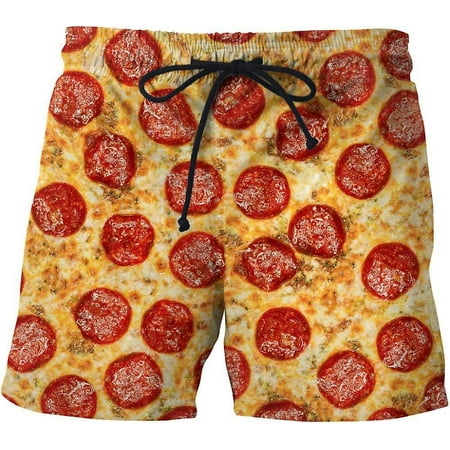 Cloocl Men's Shorts Gourmet Instant Noodles Sausage Pizza 3d Print ...