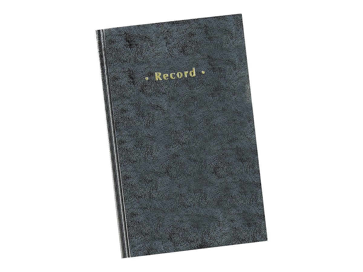 MyOfficeInnovations Blue Marbled Hardcover Record Book 11-3/4" x 7-1/4 ...