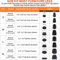 Ezprotekt Chair Leg Sliders for Carpet, Clear Square Furniture ...