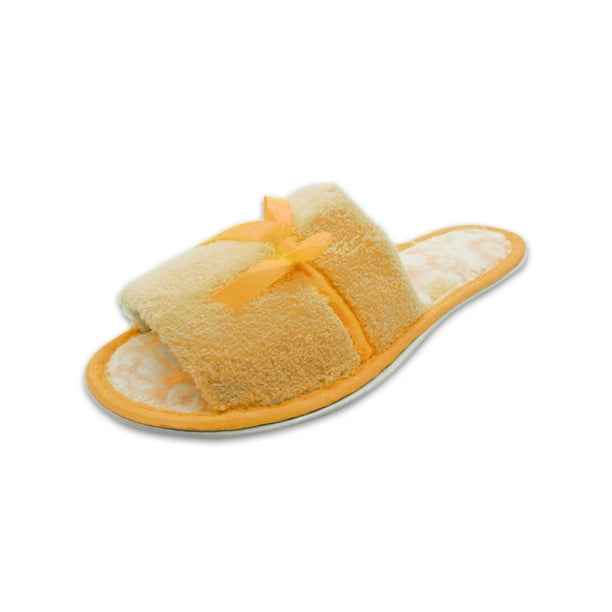 Lavra - Lavra Women's Plush Terry Cloth Cozy Open Toe Slippers ...