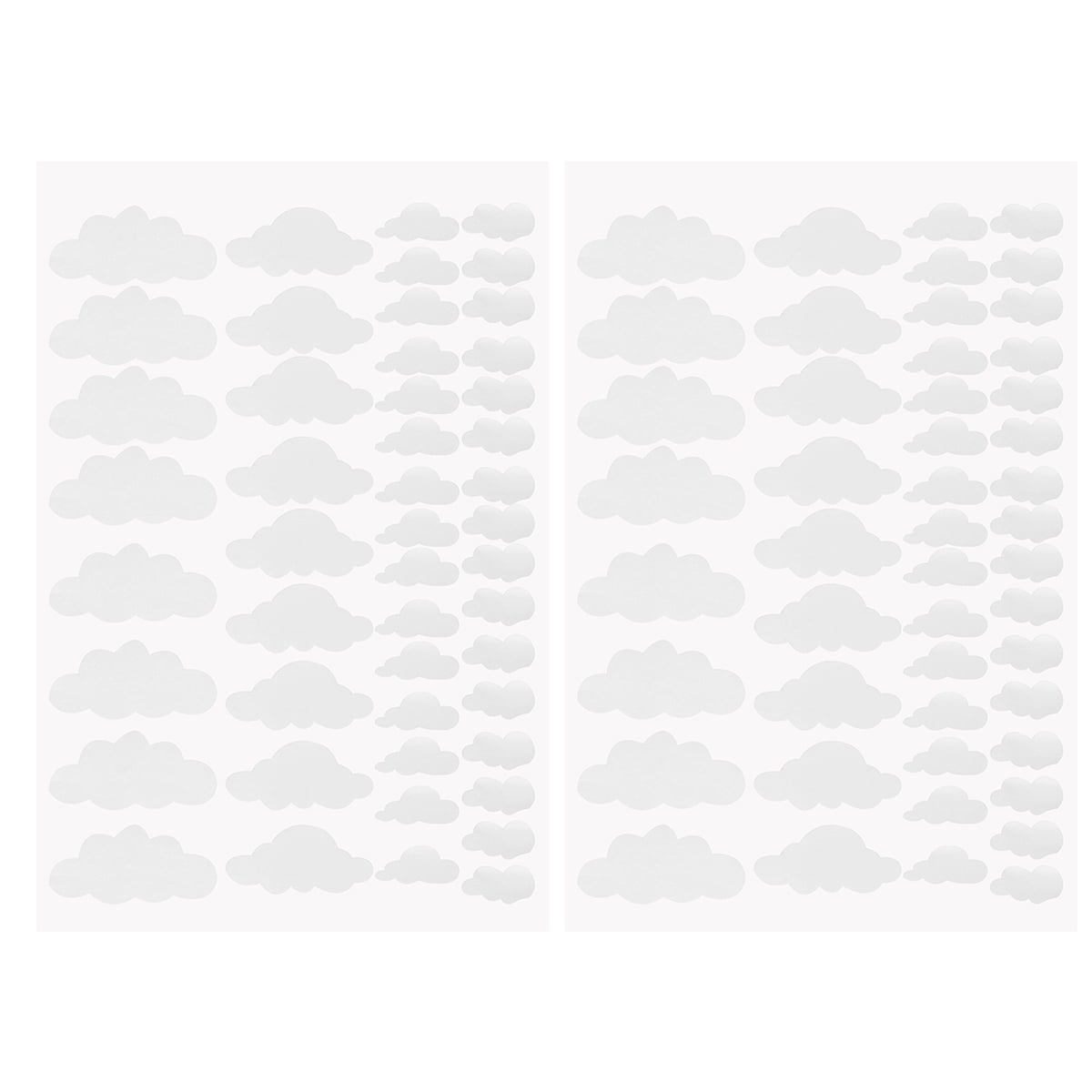 NUOLUX 96pcs White Cloud Design Wall Sticker Assorted Cloud Sticker ...
