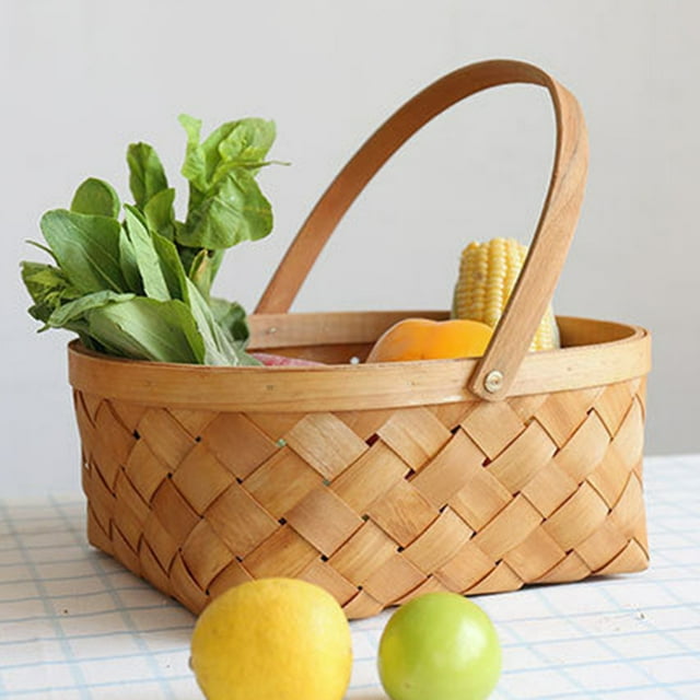 Wood Chip Basket Picnic Basket Fruits Basket Bread Basket Flower Basket ...