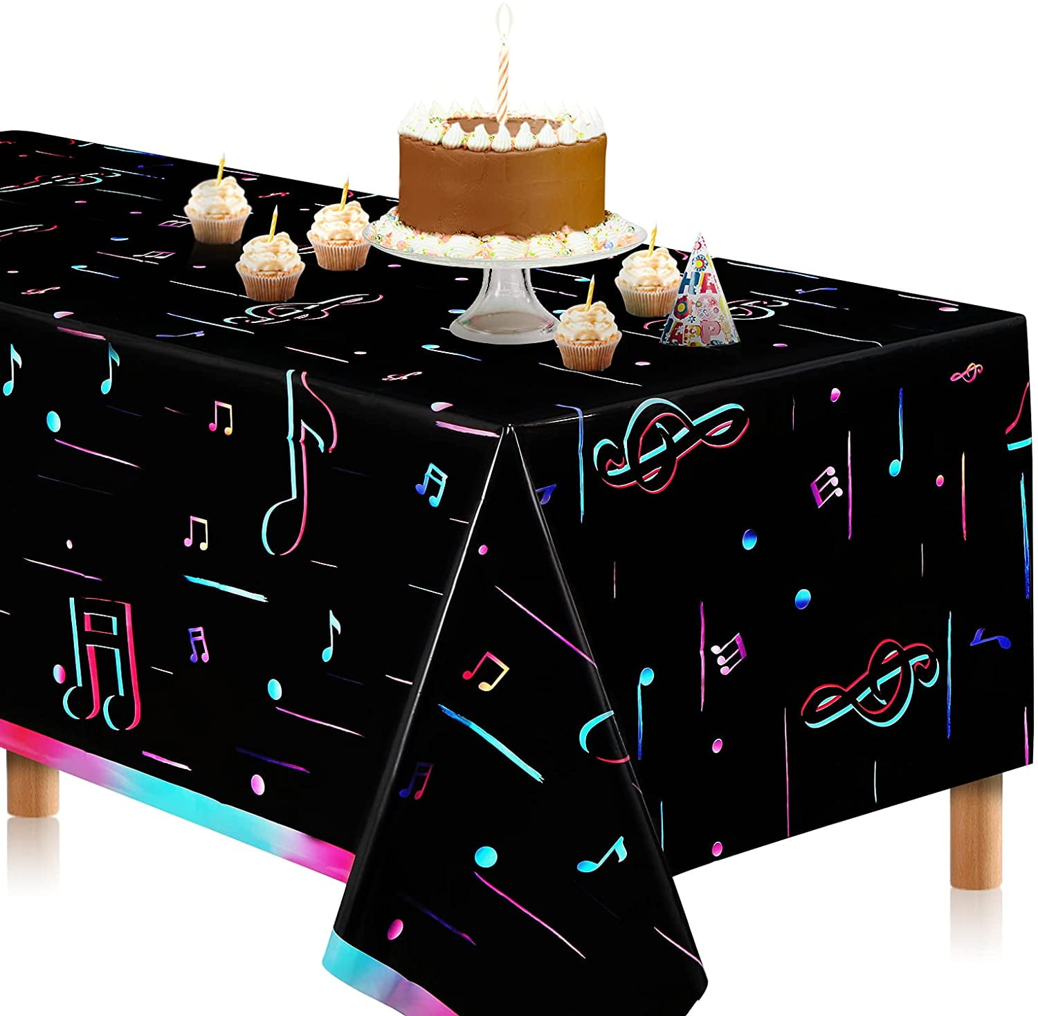 TIK Tok Tablecloth,Extra-Large 108 x 54 Disposable Music Table Cover ...