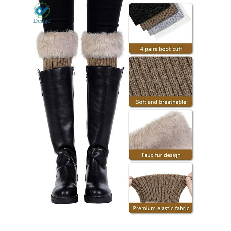 White Fur Boot Cuffs