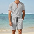 AGKIZG Men's Knit Collar Color Neck Short Sleeve Button Pullover Top ...