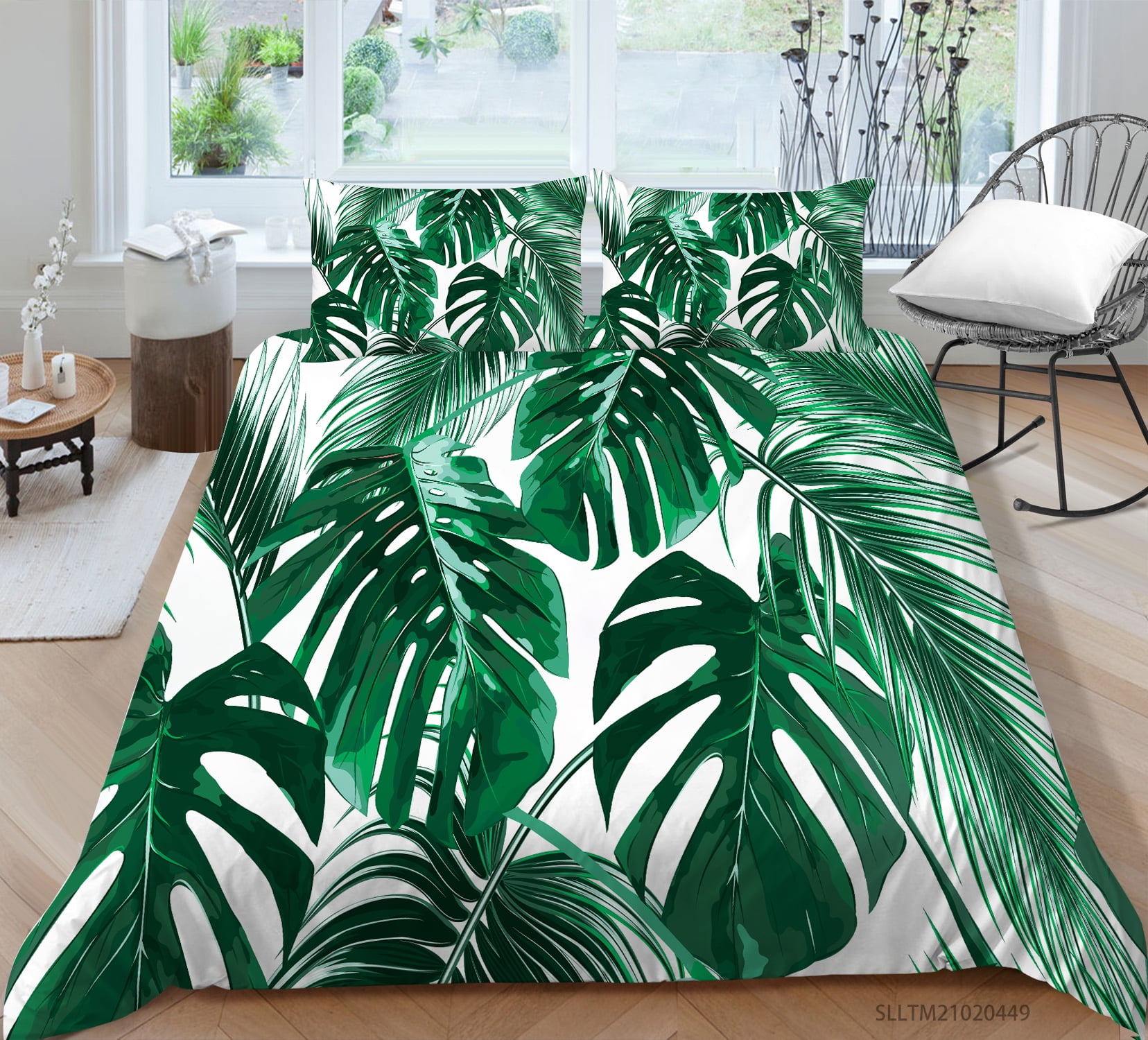 Wenjialing Fashionable 3d Leaves Printing Duvet Cover Set Highend