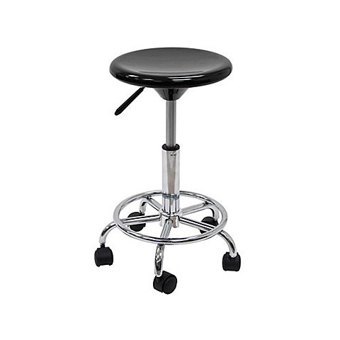 Studio Designs Round Studio Stool - Chrome - Black - Walmart.com