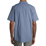 George Men's and Big Men's Short Sleeve Plaid Poplin Shirt, up to 5xl ...