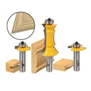 3 Bit Glass Door Router Bit Set - Round-Over Bead - 1/2" Shank - Yonico ...