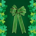 St. Patrick's Day Decorations,2M Length Green Glitter Wired Ribbon with ...
