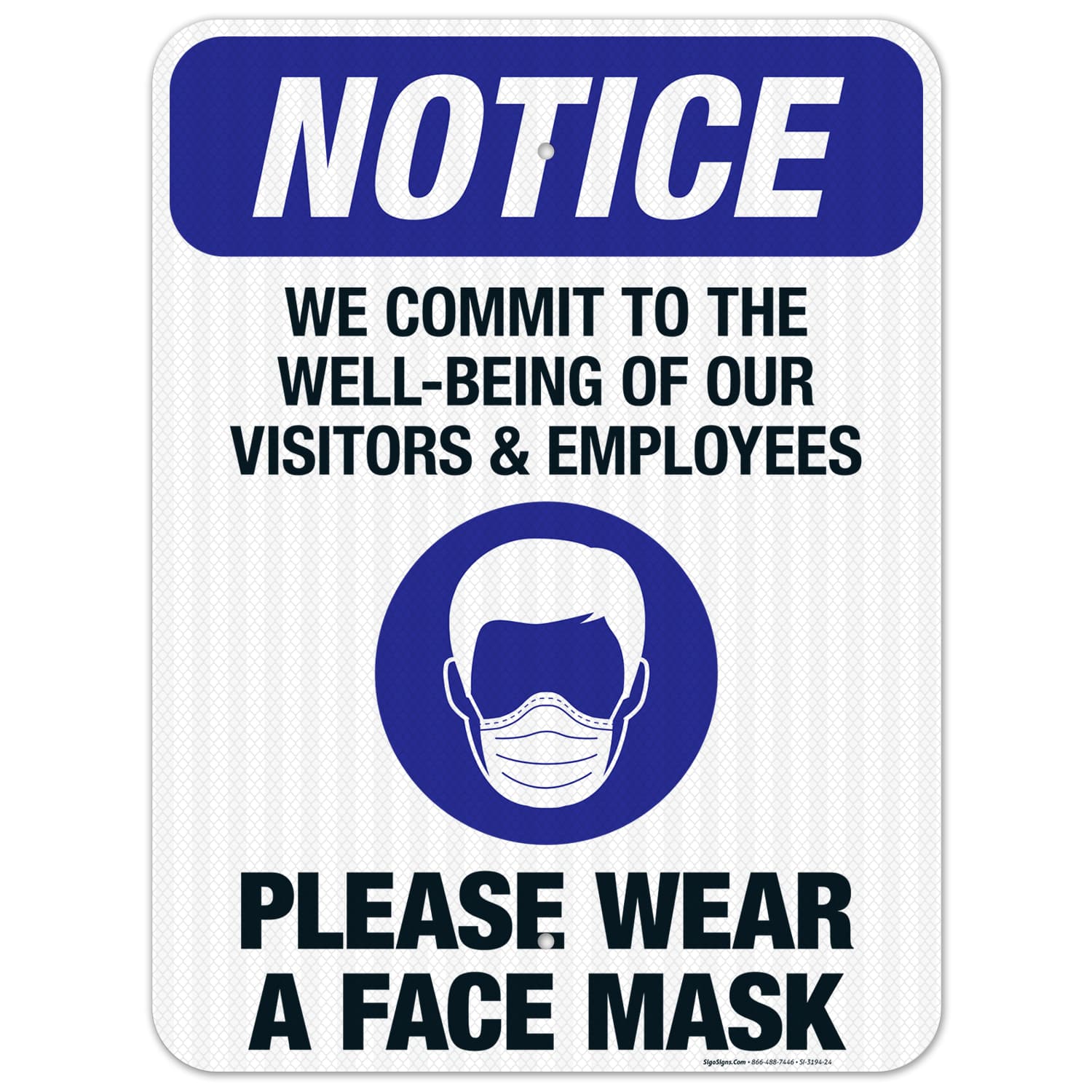 Face Mask Sign, 18x24 Reflective Aluminum EGP - Walmart.com