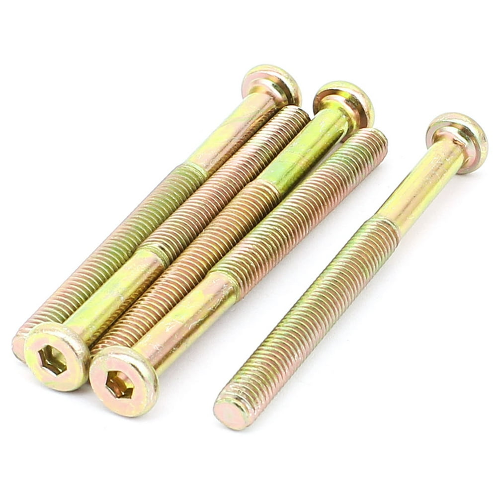 Uxcell M8 x 90mm Male Thread Hexagon Socket Head Cap Screw Bolt Bronze ...