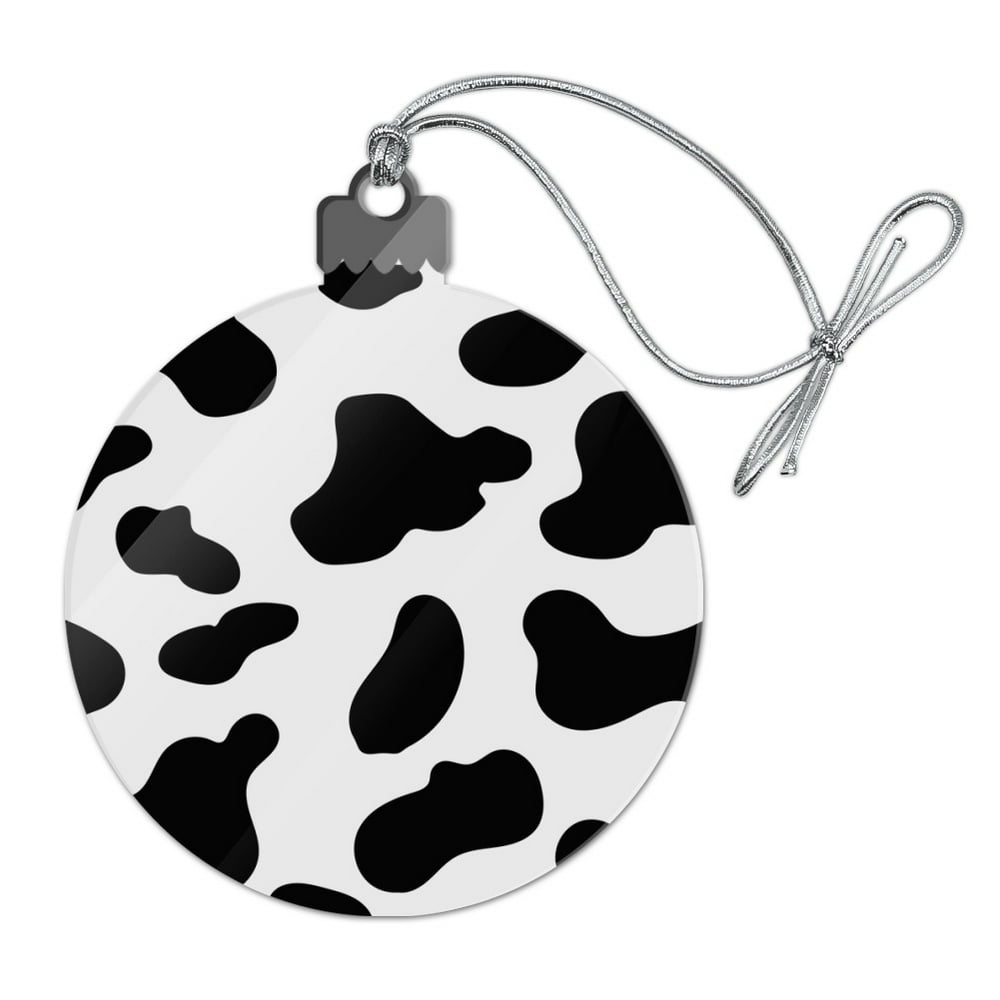 Cow Print Black White Acrylic Christmas Tree Holiday Ornament - Walmart ...