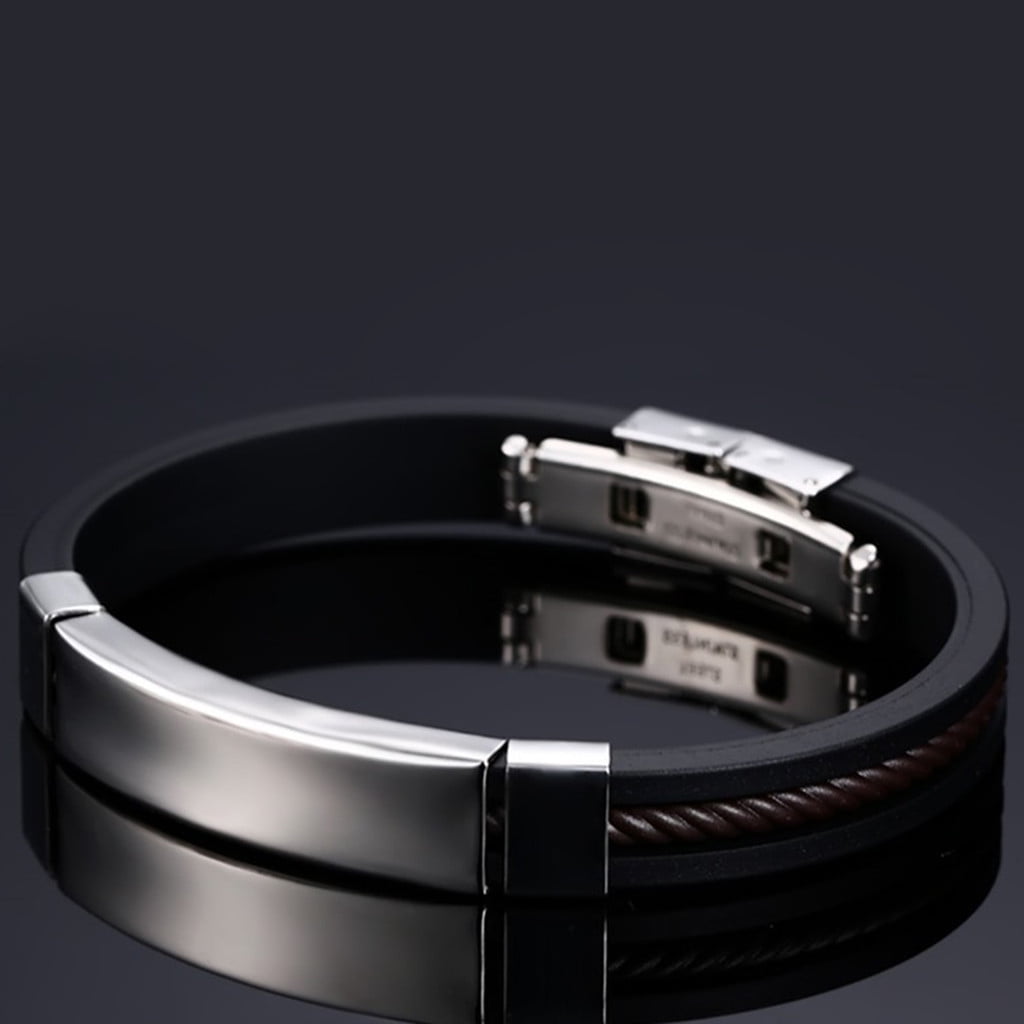 Click here for Yangzheee 2019 Bracelet Black Punk Rubber Silicone... prices