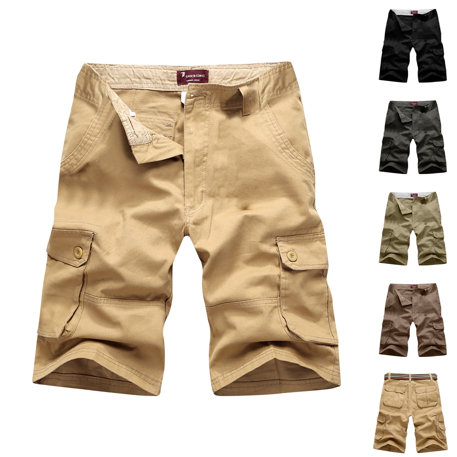 symoid Mens Shorts Cargo Big and Tall- Summer Plus Size Beach Relaxed ...