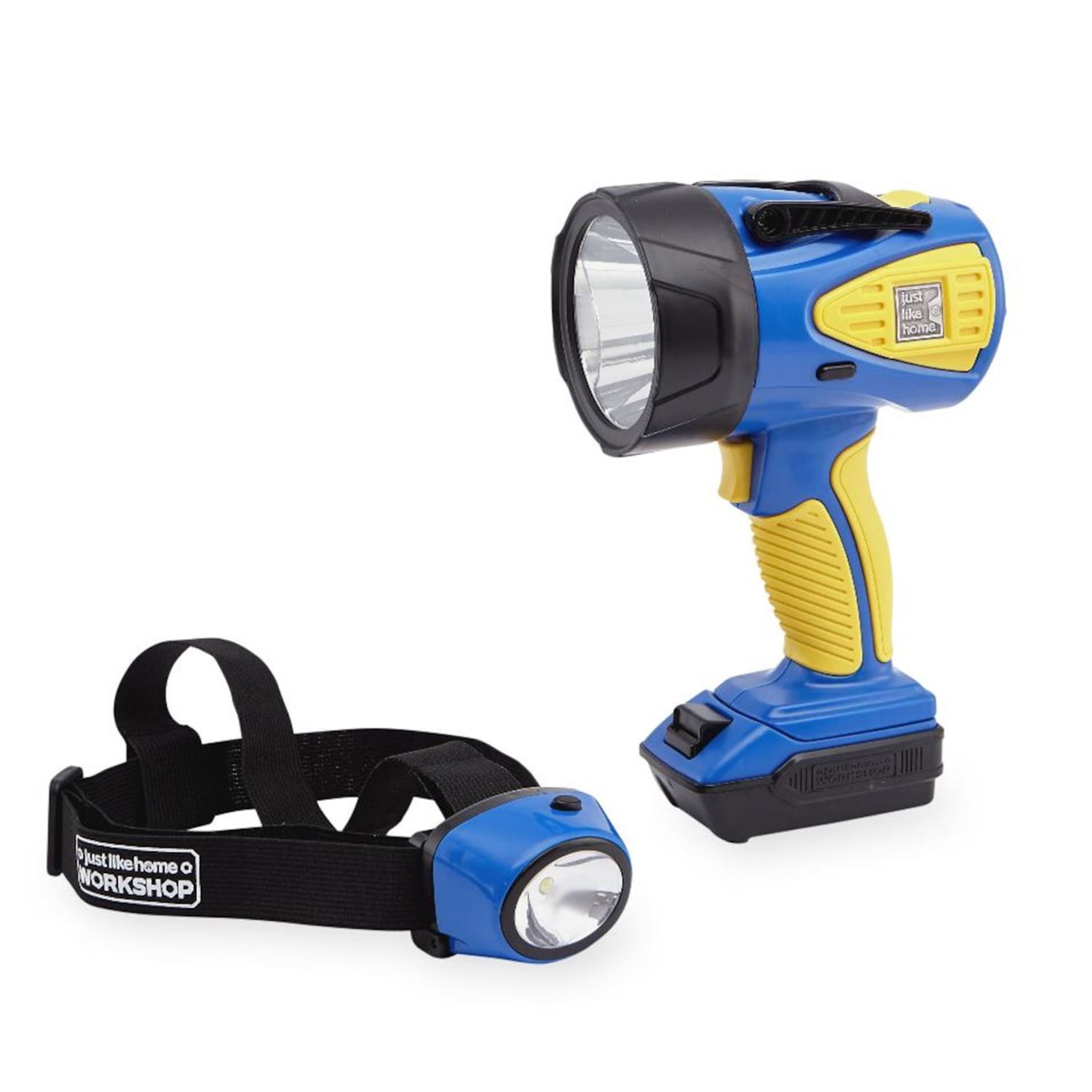 Workshop Emergency Flashlight 2pc Toy Power Tool Set, Blue Yellow Black ...
