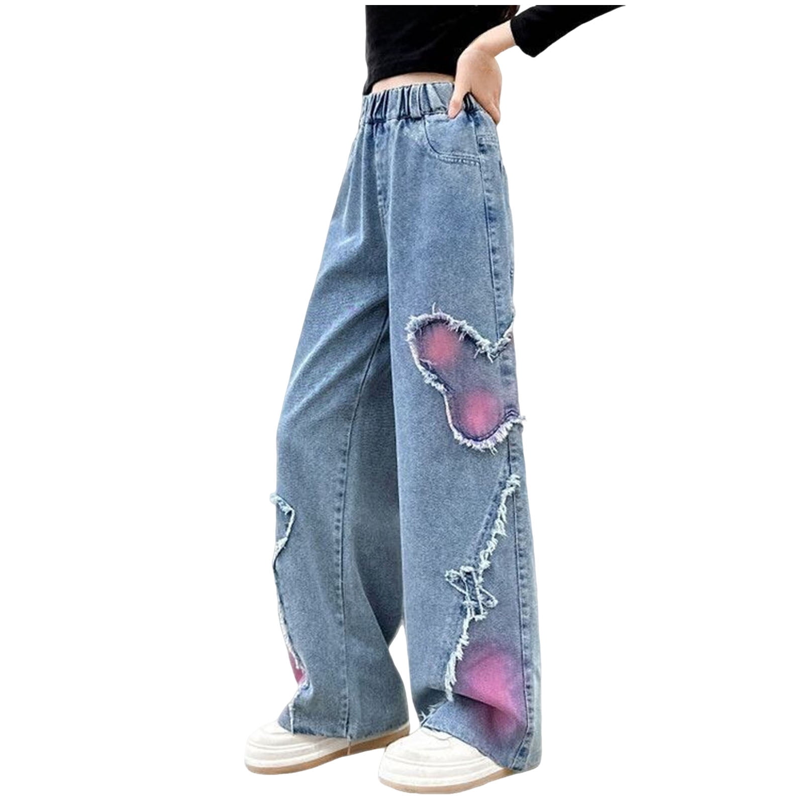 Click here for Curenmufel Girls Jeans Girls Elastic Waist Jeans S... prices