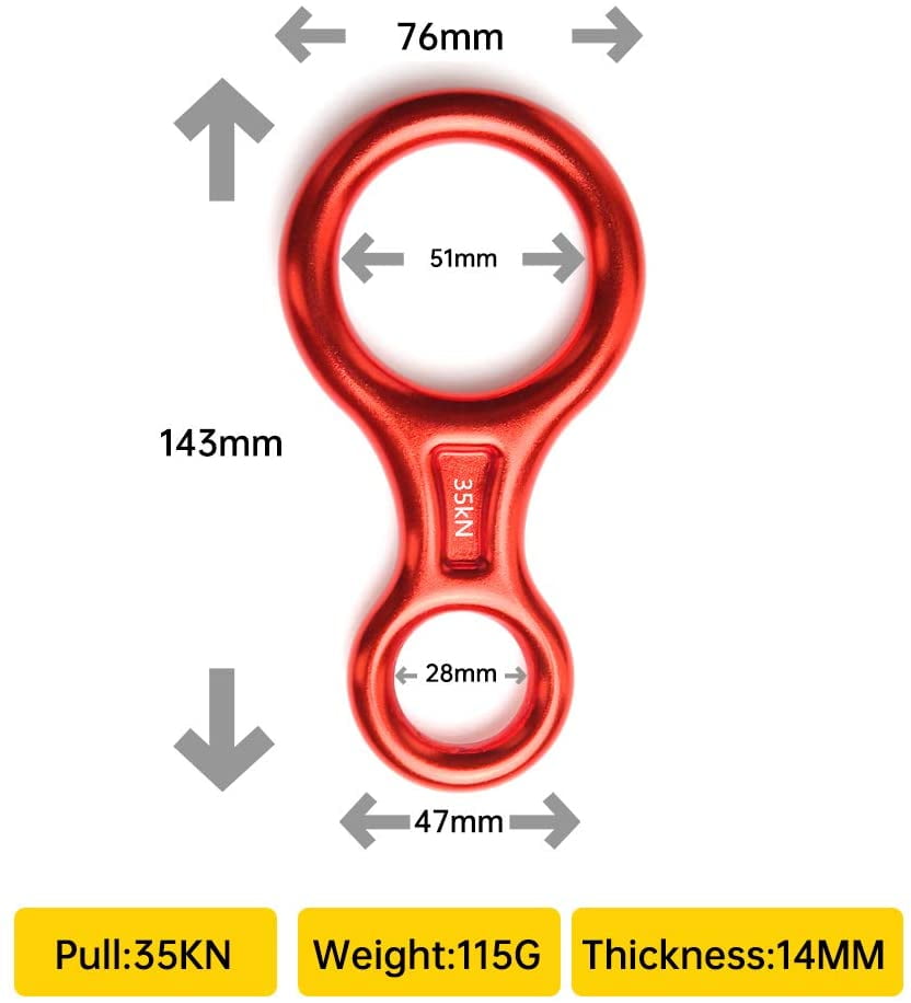 Downhill Gear Equipo de rappel, Ring Rappelling Figure 8 Climbing ...