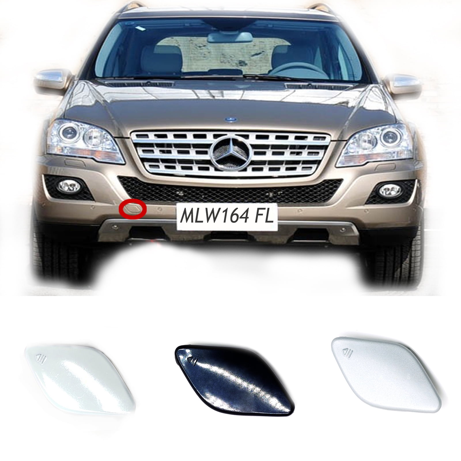 Trimla Front Tow Cover for 09-11 Mercedes Benz ML X164 Facelift Fit ...