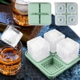 4 Grids Silicone Ice Cube Trays with Lid | Diamond Textured Large ...