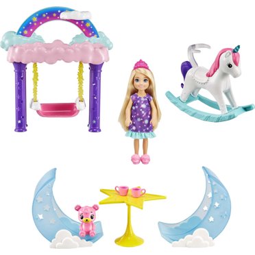 Barbie Club Chelsea Bedtime Doll with Bedroom Furniture Playset ...
