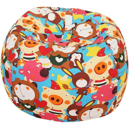 Stuffed Animal Storage Bean Bag Chair Cover|38x38 Inches Extra Large ...
