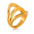 Split Band Gold Plated Stainless Steel Ring (22mm) - Walmart.com
