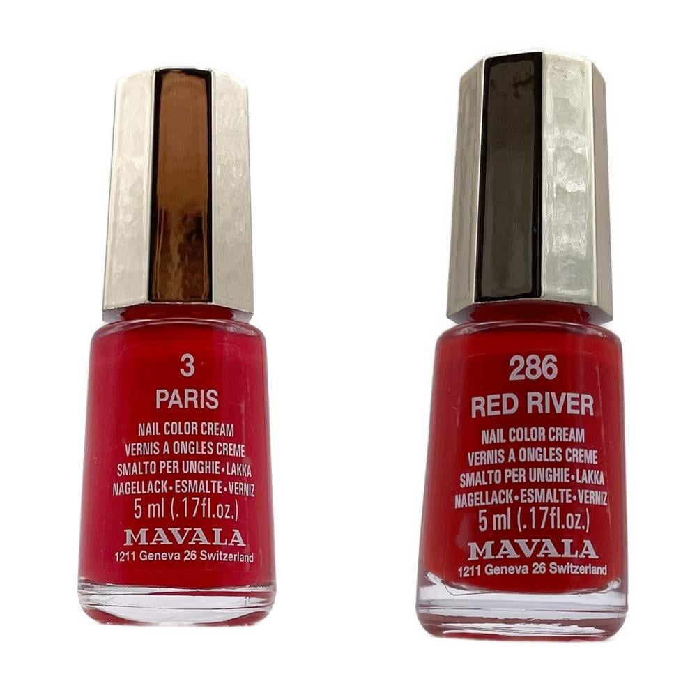Mavala Mini Nail Polish 5ml - 3 Paris - 286 Red River - Combi Pack ...