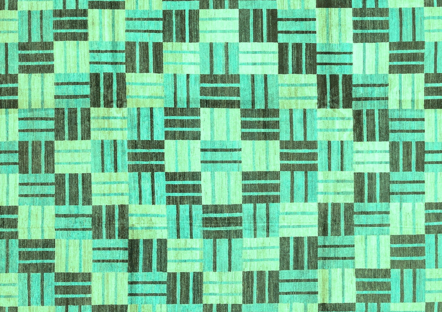 Ahgly Company Machine Washable Indoor Rectangle Checkered Turquoise ...